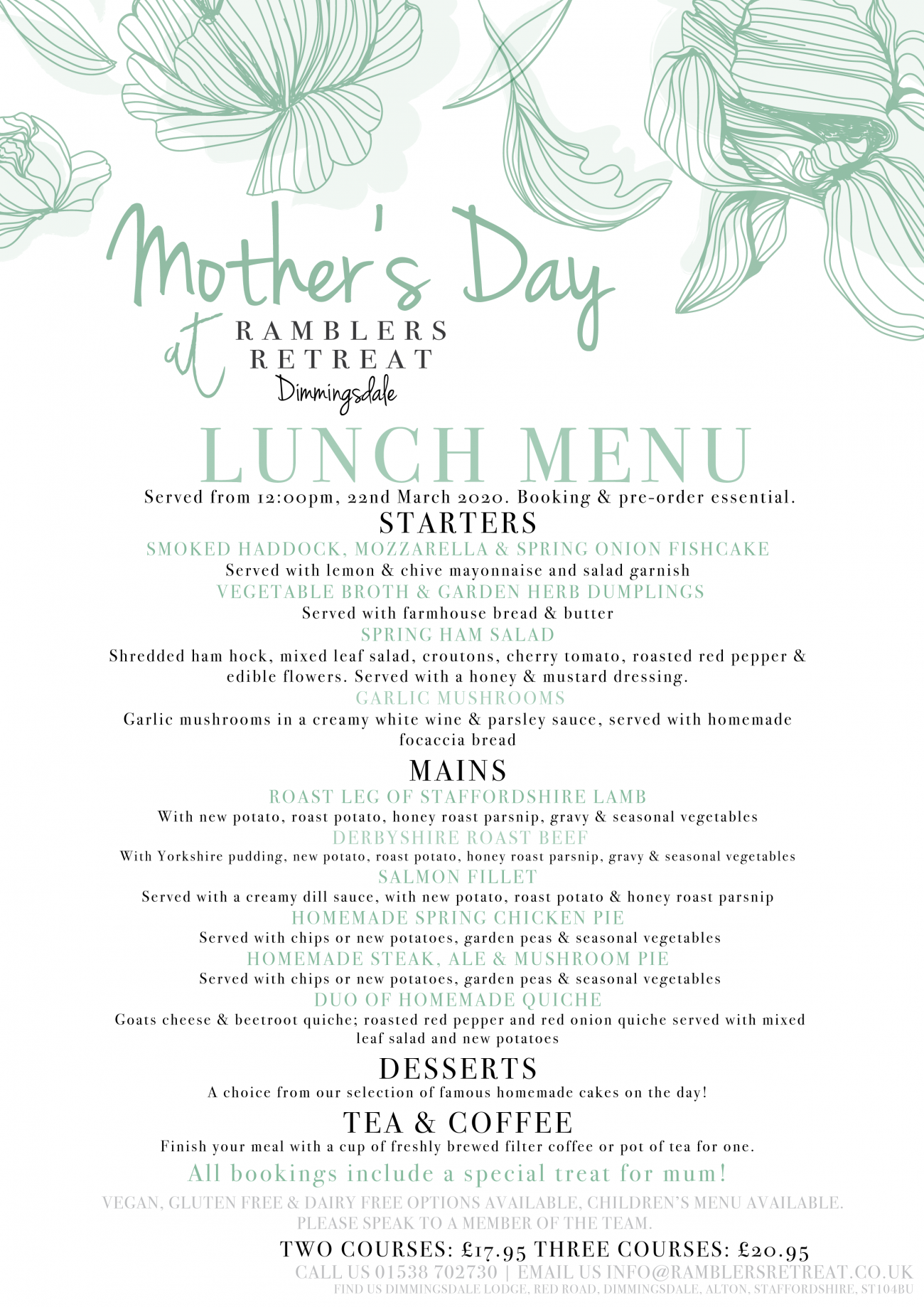 Mothers Day - Ramblers Retreat Ramblers Retreat | Dimmingsdale