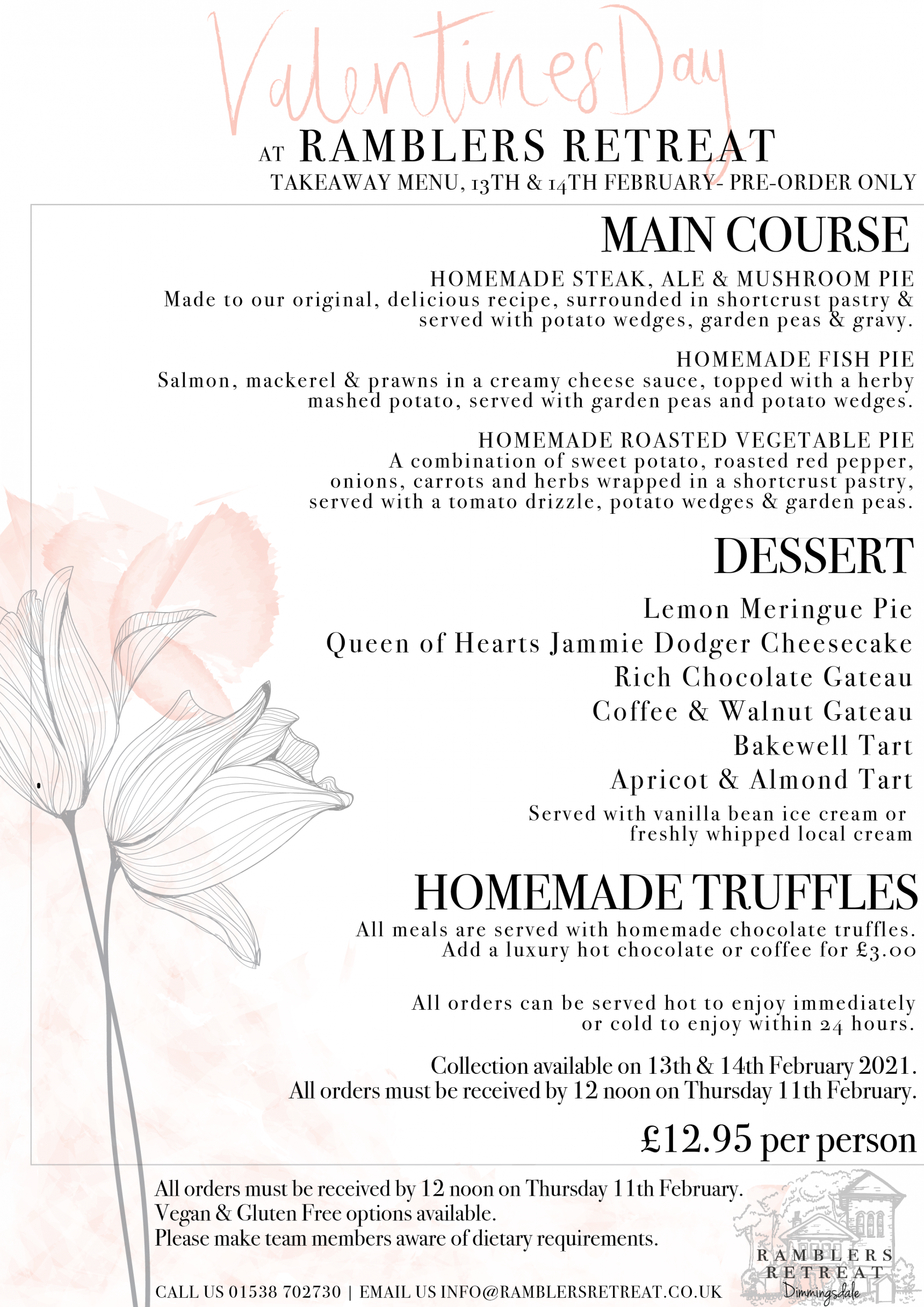 Valentine's 2021 Takeaway Menu - Ramblers Retreat Ramblers Retreat ...